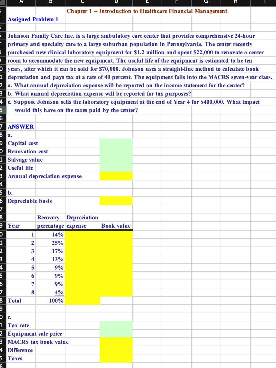 Solved Chapter 1 - Introduction to Health care Financial | Chegg.com