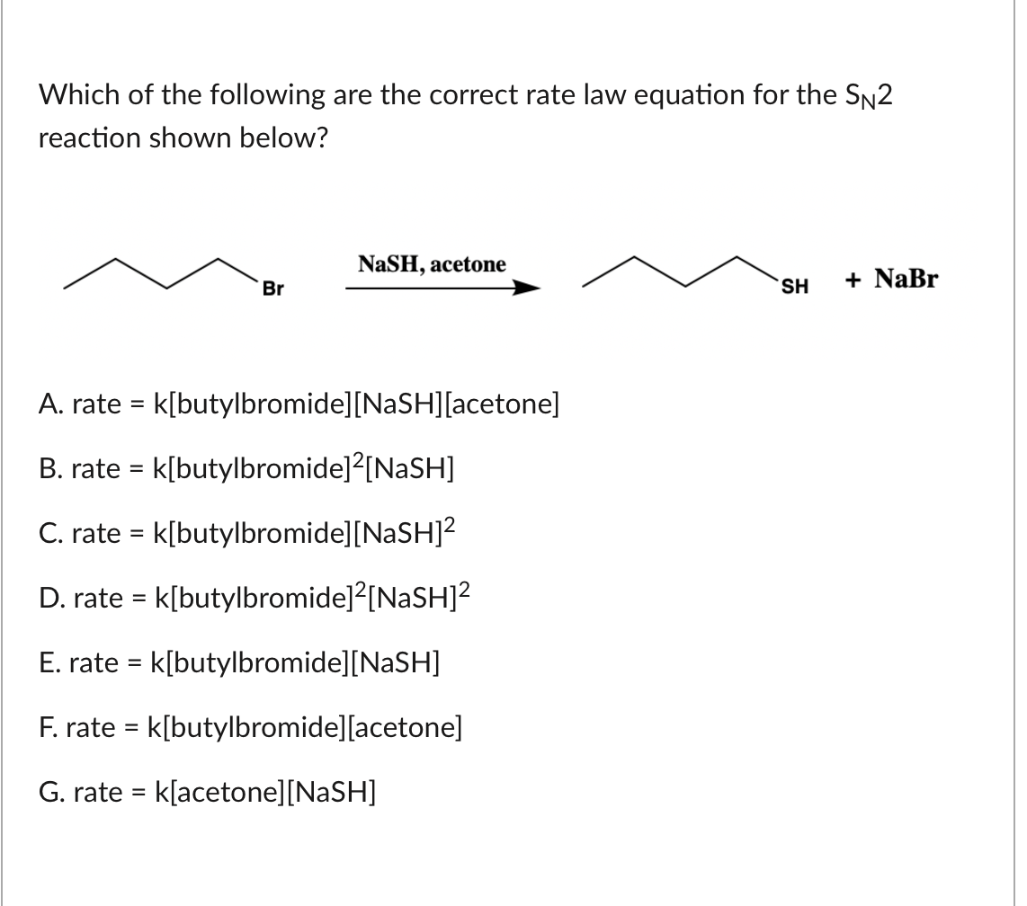 Solved Which of the following are the correct rate law | Chegg.com