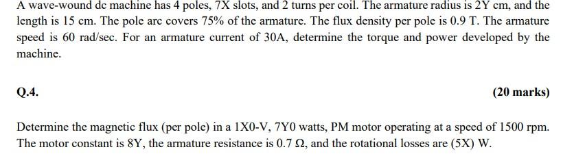 Solved A wave-wound dc machine has 4 poles, 7X slots, and 2 | Chegg.com