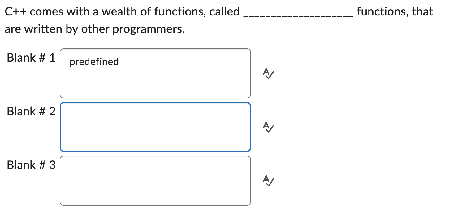 Solved C++ comes with a wealth of functions, called | Chegg.com