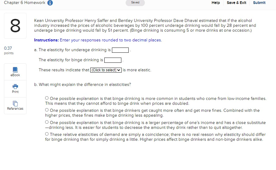 Solved Chapter 6 Homework A Saved Help Save & Exit Submit 00 | Chegg.com