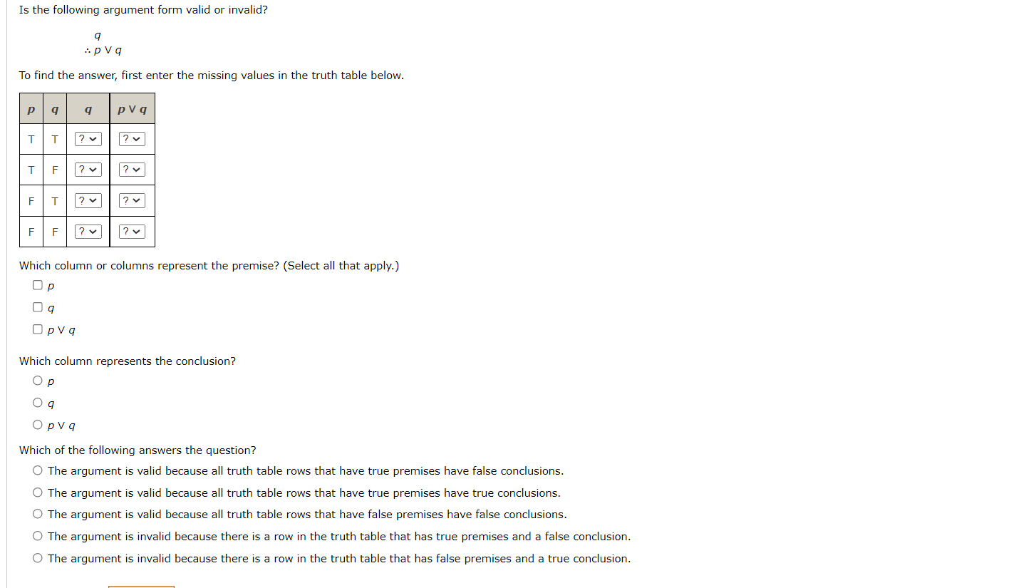 Solved Is the following argument form valid or invalid? 9 | Chegg.com