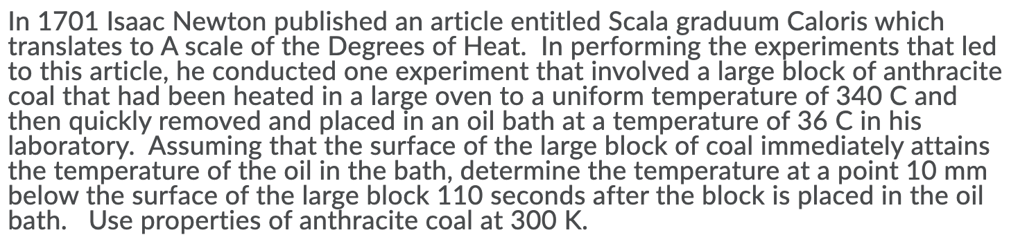 Solved In 1701 Isaac Newton published an article entitled | Chegg.com
