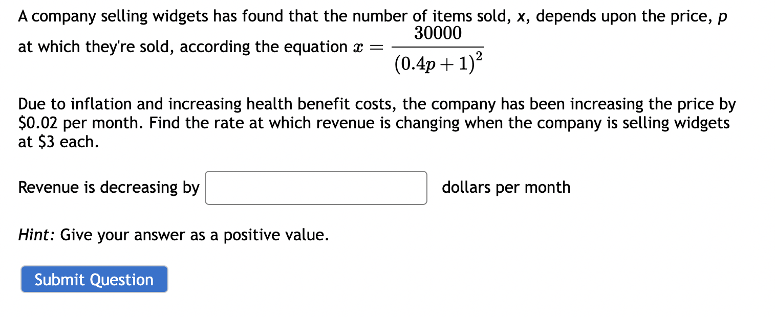 Solved A company selling widgets has found that the number | Chegg.com
