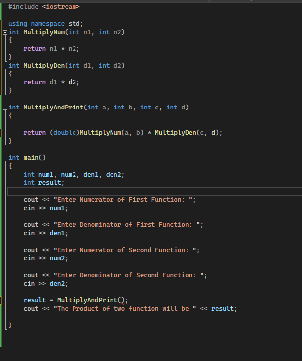 Solved Write a program that computes the product of two | Chegg.com