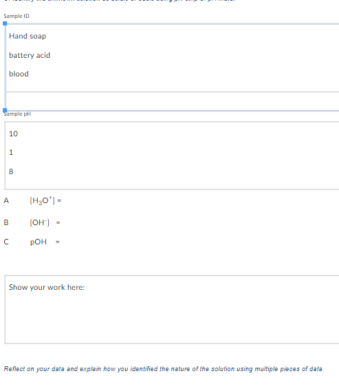 Solved Show your work here: Reflect on your data and explain | Chegg.com