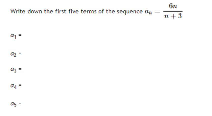 Solved Write down the first five terms of the sequence | Chegg.com
