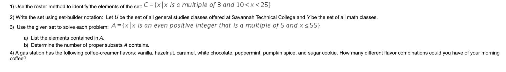 Solved 1) Use the roster method to identify the elements of | Chegg.com