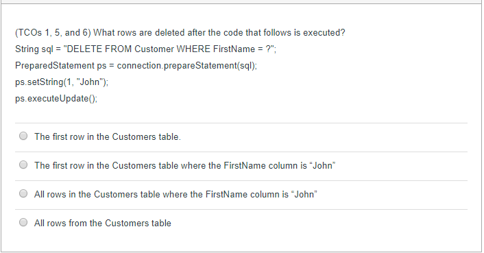 Solved (TCOs 1, 5, and 6) The methods of what type of object | Chegg.com