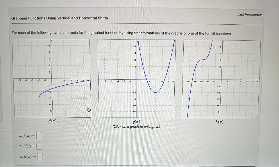Solved Graphing Functions Using Vertical and Horizontal | Chegg.com