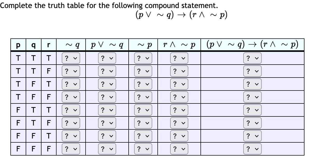 Solved Complete the truth table for the following compound | Chegg.com