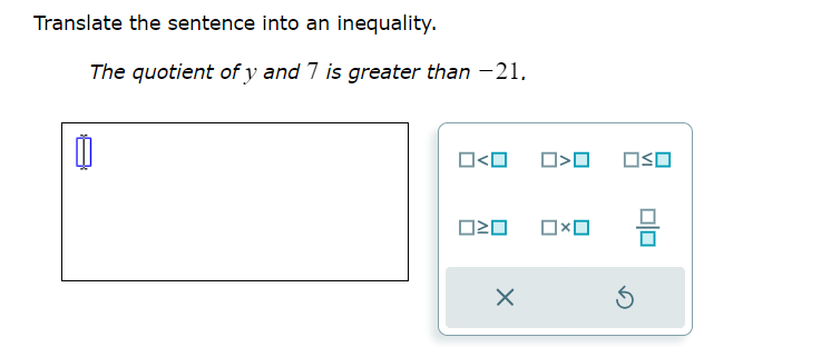 Solved Translate the sentence into an inequality.The | Chegg.com