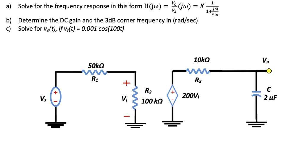 Solved a) Solve for the frequency response in this form | Chegg.com