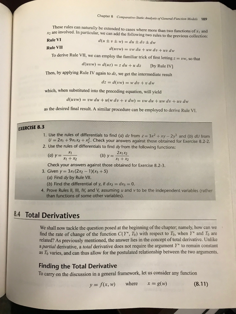 Solved Chapter 8 Comparative-Statie Analysis of General | Chegg.com