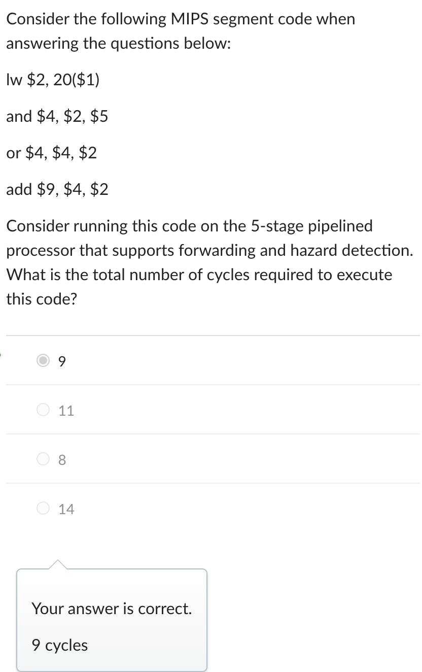 Solved Consider the following MIPS segment code when | Chegg.com