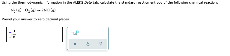 Using the thermodynamic information in the ALEKS Data | Chegg.com