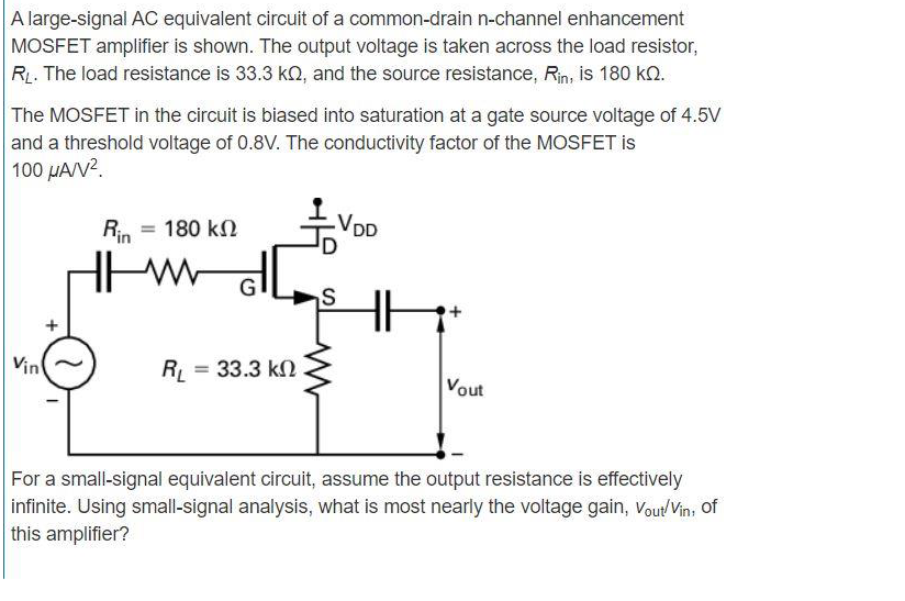 Solved A large-signal AC equivalent circuit of a | Chegg.com