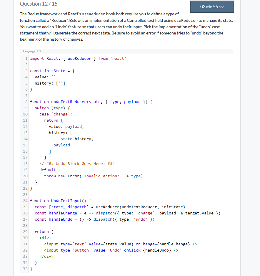 Solved The Redux framework and React’s useReducer hook | Chegg.com Solved The Redux framework and React’s useReducer hook | Chegg.com