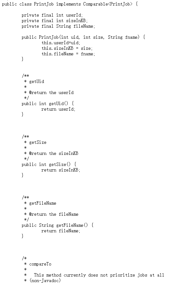 override compareto object java