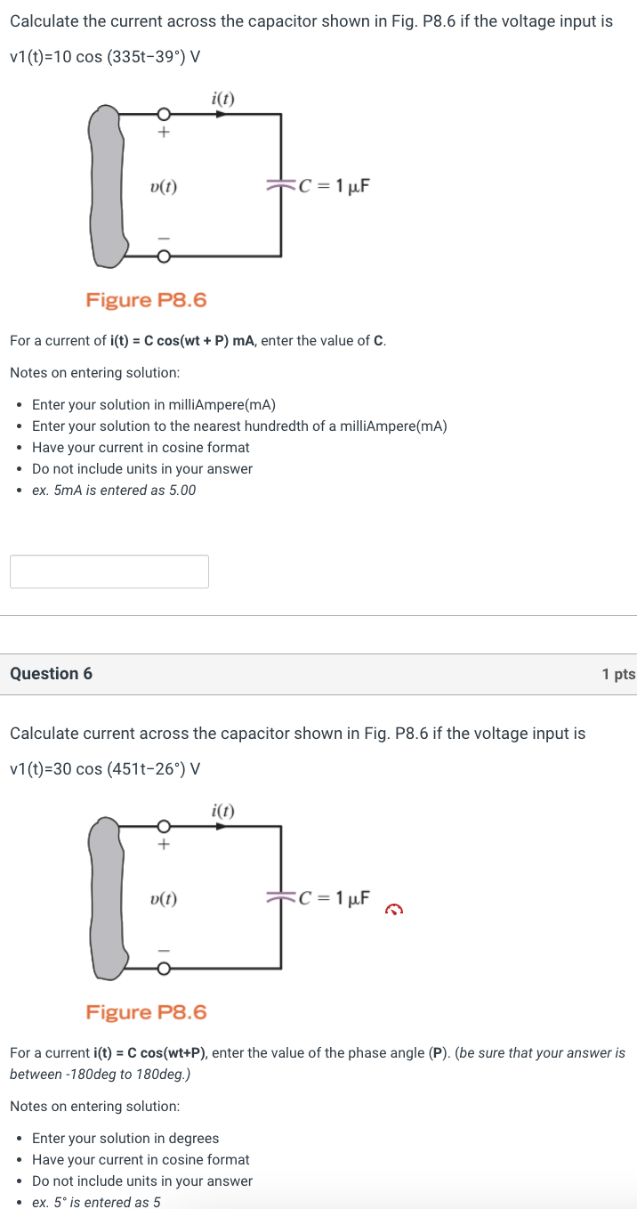 Solved Calculate the current across the capacitor shown in | Chegg.com