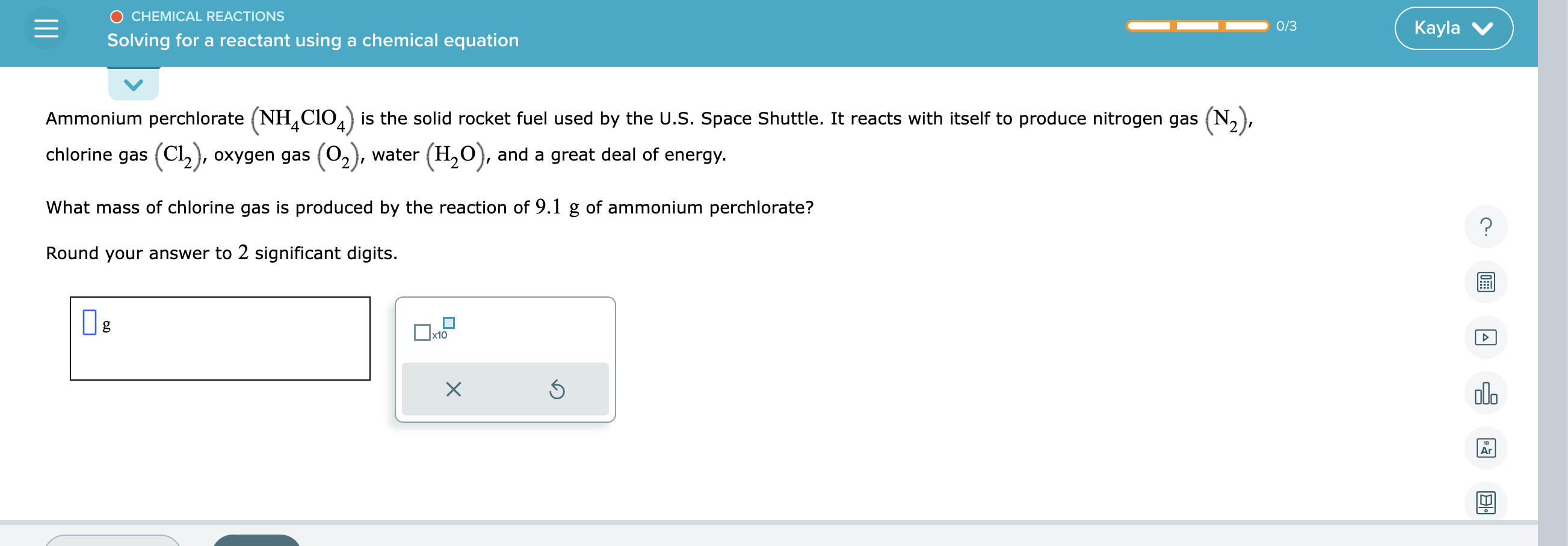 Solved Ammonium perchlorate (NH4ClO4) is the solid rocket | Chegg.com