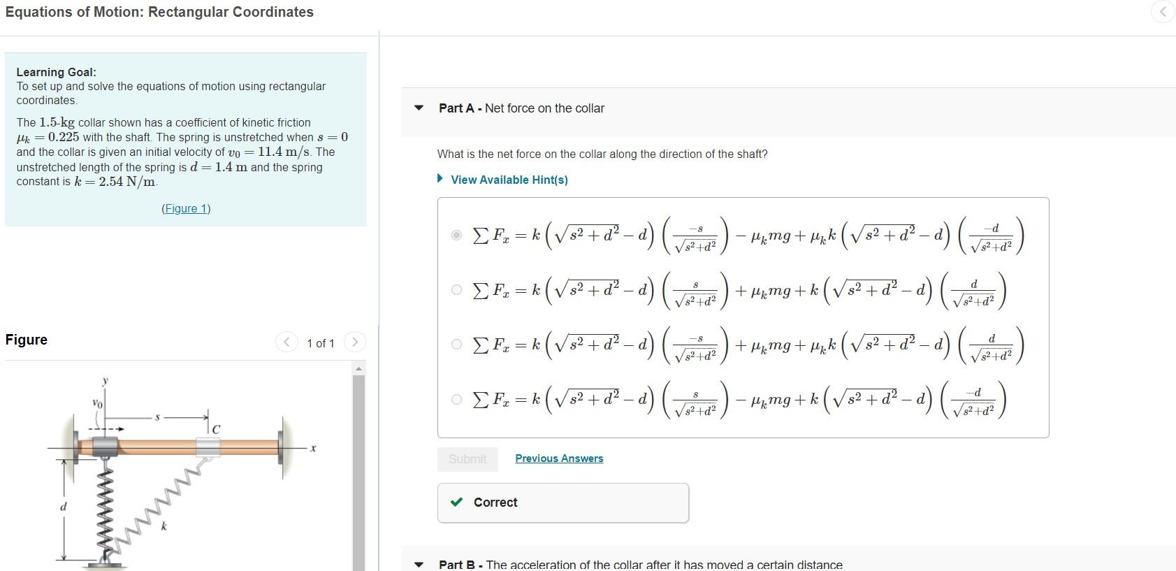 Solved Equations of Motion: Rectangular Coordinates Learning | Chegg.com