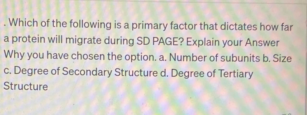 Solved Which of the following is a primary factor that | Chegg.com