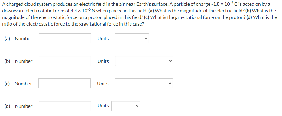 Solved A charged cloud system produces an electric field in | Chegg.com