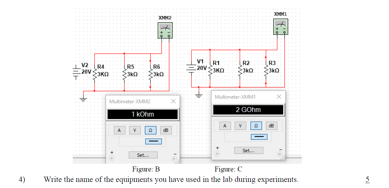 Solved XMM1 XMM2 Hait V2 R4 20V 3ΚΩ. R5 30 R6 3k0 Hili V1 R1 | Chegg.com
