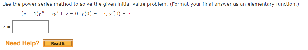Solved Use the power series method to solve the given | Chegg.com