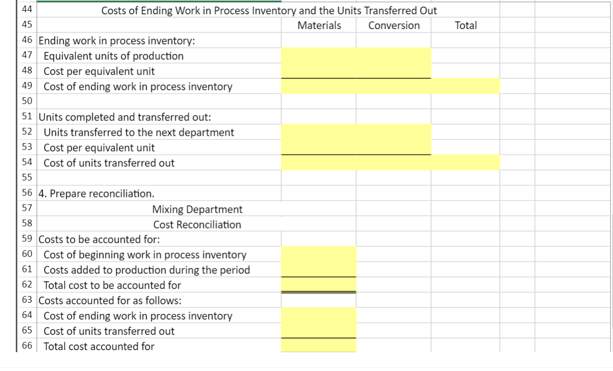Solved 1. Compute the equivalent units of production using | Chegg.com