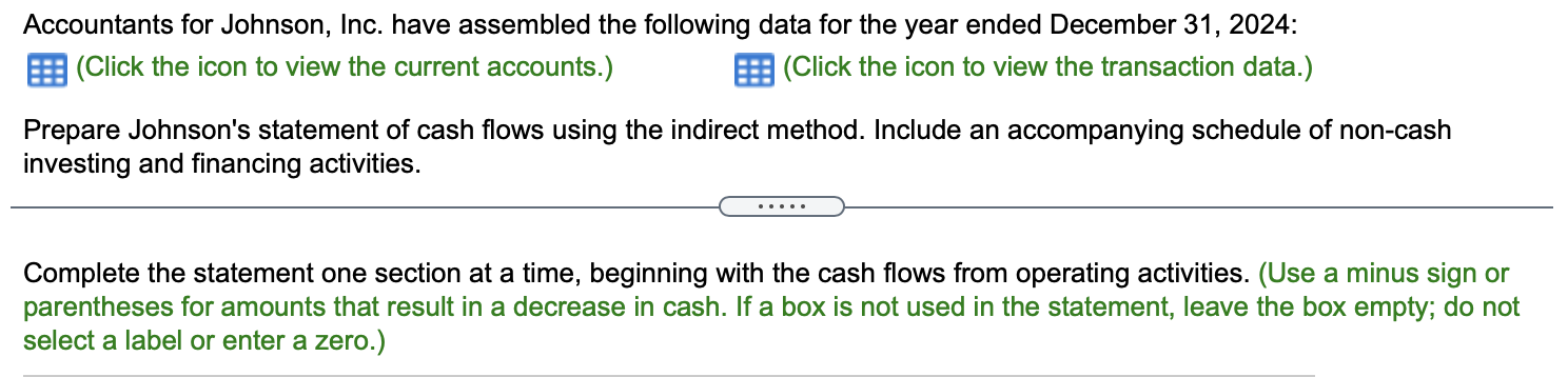 Solved Accountants for Johnson, Inc. have assembled the | Chegg.com