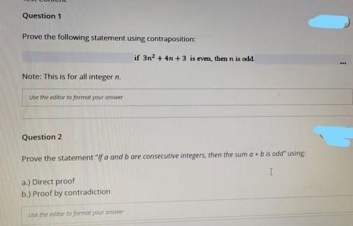 Solved Question 1 Prove the following statement using | Chegg.com