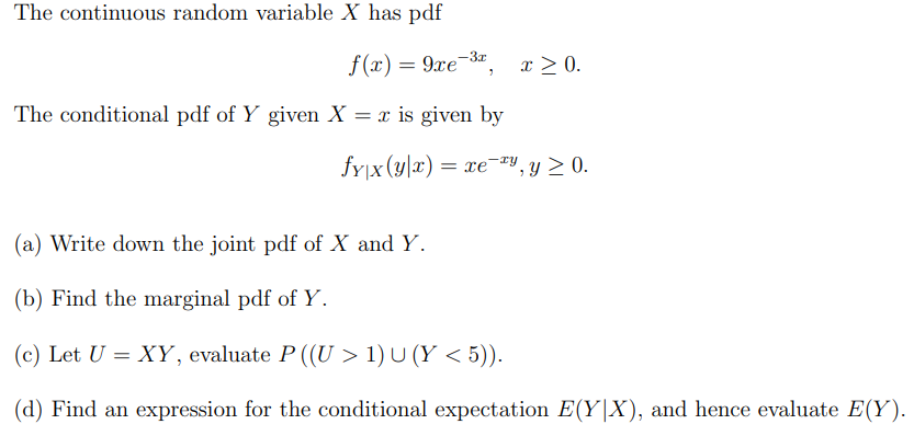 Solved The continuous random variable X has pdf | Chegg.com