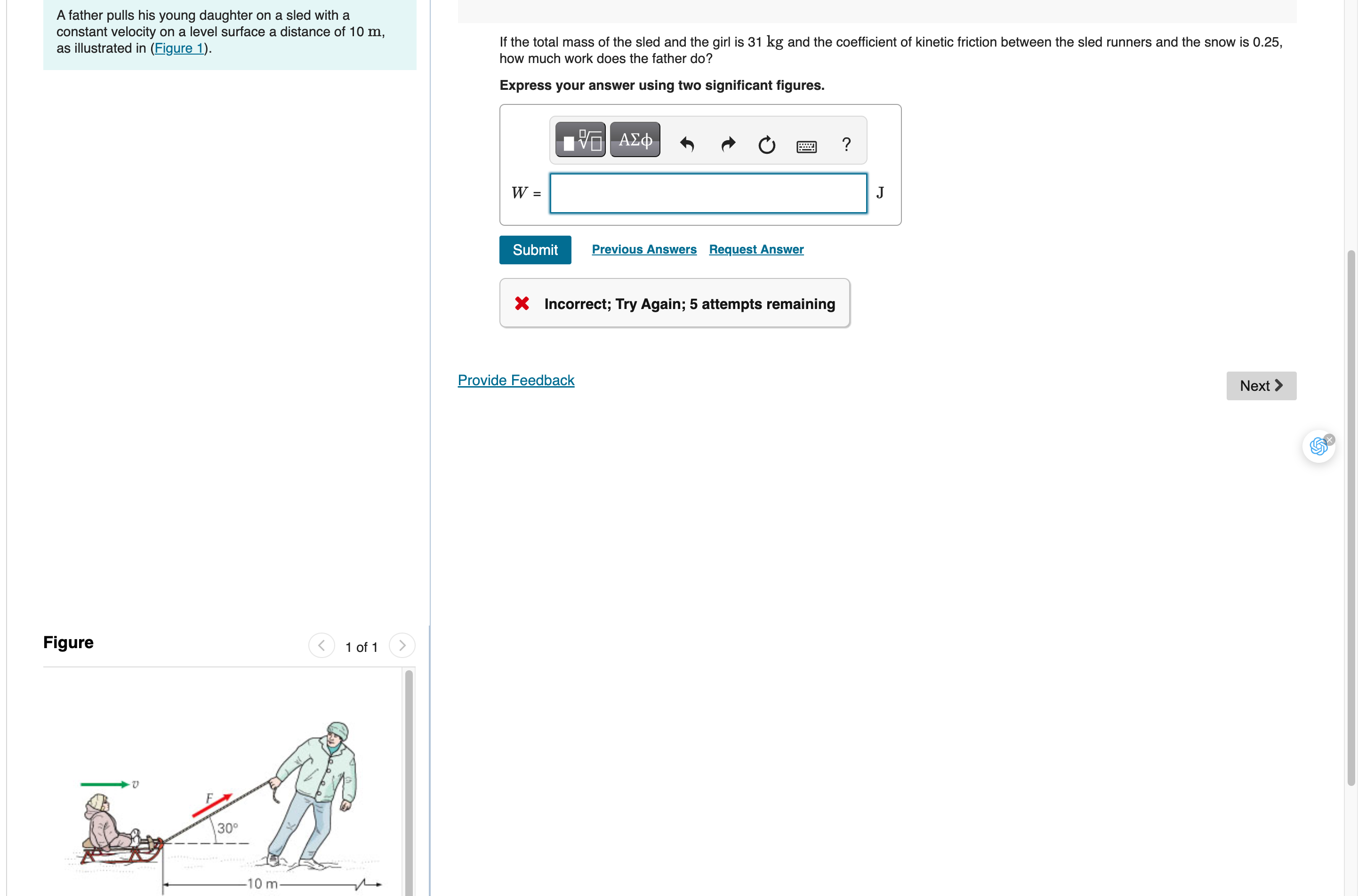 Solved If the total mass of the sled and the girl is 31 kg | Chegg.com