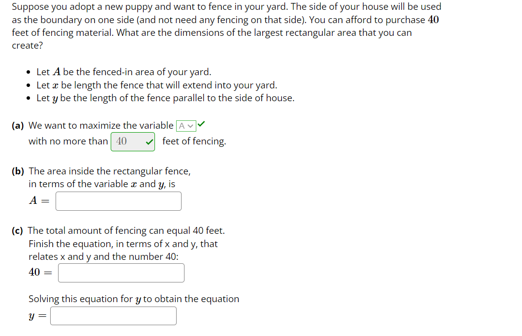 Solved Suppose you adopt a new puppy and want to fence in | Chegg.com