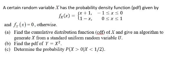 Solved A certain random variable X has the probability | Chegg.com