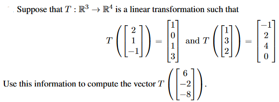 Solved Suppose that T:R3→R4 is a linear transformation such | Chegg.com