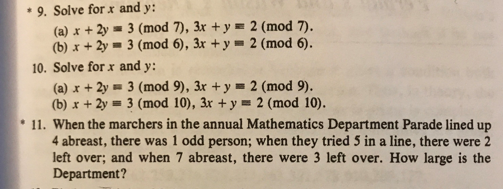 Solved 9 Solve For X And Y a X 2y 3 mod 7 3x Chegg solved-9-solve-for-x-and-y-a-x-2y-3-mod-7-3x-chegg