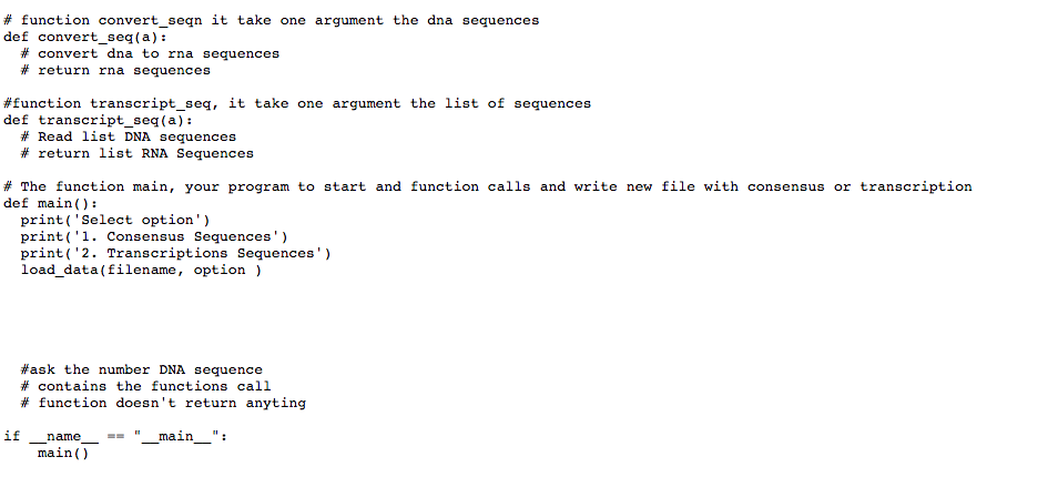 Project 3: DNA Consensus Sequence and RNA | Chegg.com