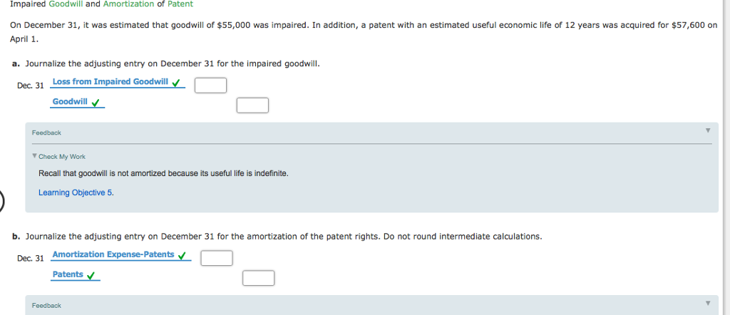 Solved Impaired Goodwill And Amortization Of Patent On Chegg solved-impaired-goodwill-and-amortization-of-patent-on-chegg