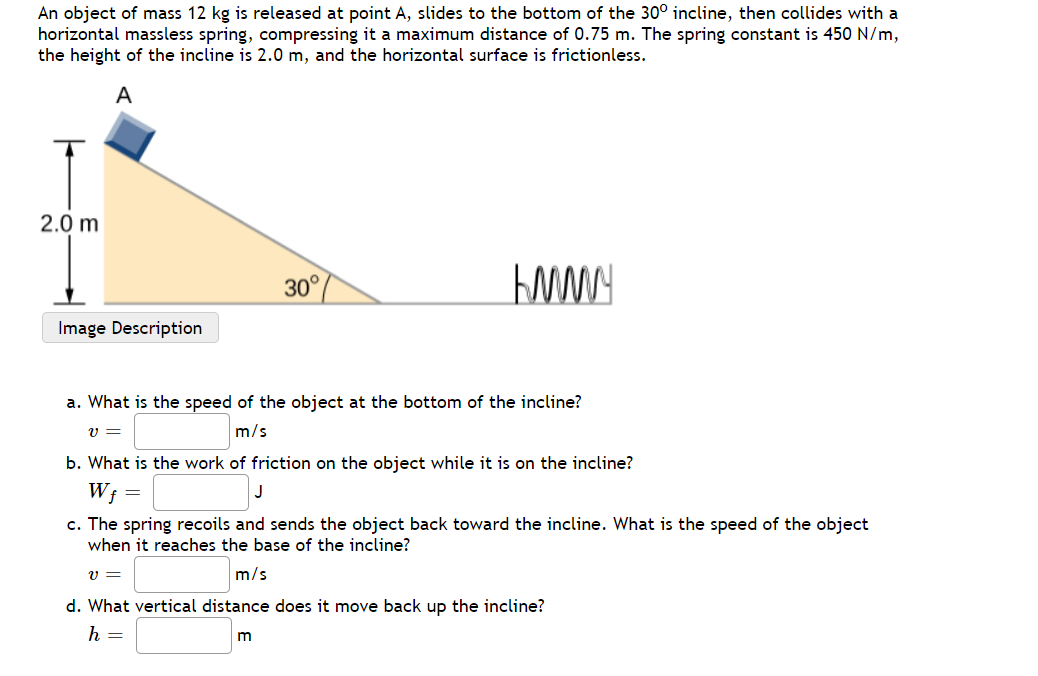 Solved An object of mass 12 kg is released at point A, | Chegg.com