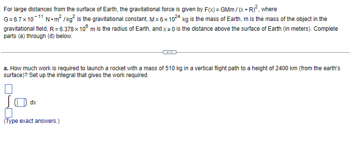 Solved For large distances from the surface of Earth, the | Chegg.com