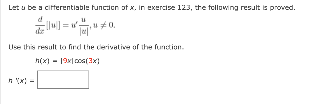 Solved Let u ﻿be a differentiable function of x, ﻿in | Chegg.com