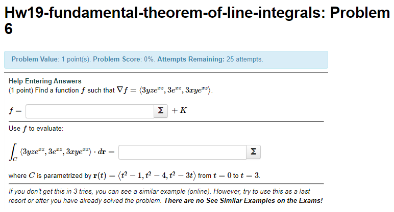 Solved Hw19-fundamental-theorem-of-line-integrals: Problem 6 | Chegg.com