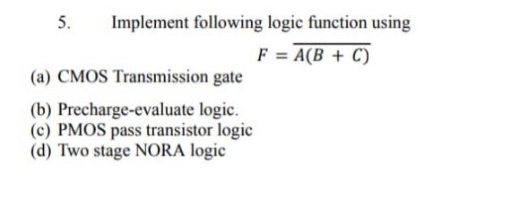 Solved Implement following logic function | Chegg.com