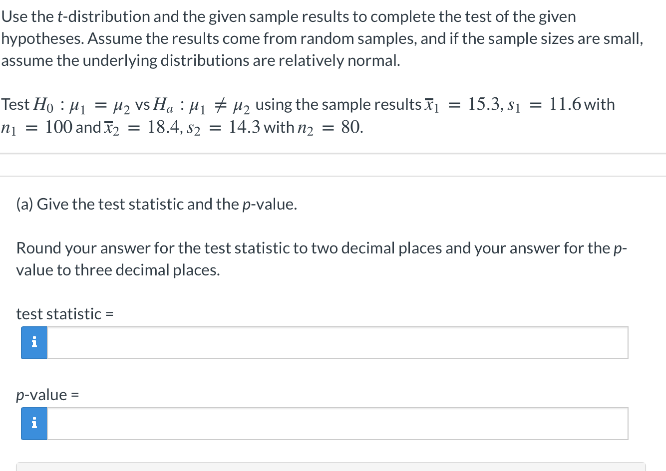 Solved Use the t-distribution to find a confidence interval | Chegg.com