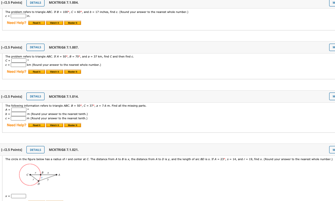 Solved (-12.5 Points) DETAILS MCKTRIG6 7.1.004. The problem | Chegg.com