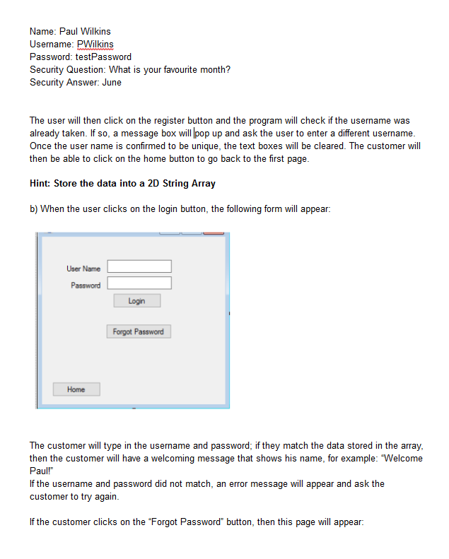 Q1. Create a Visual Basic program for a hypothetical | Chegg.com