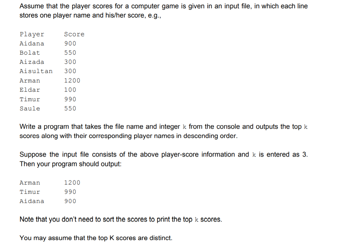 Solved Assume that the player scores for a computer game is | Chegg.com